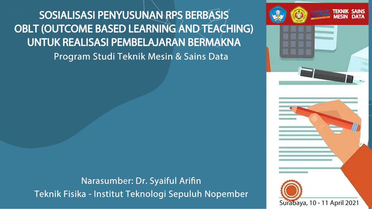 Sosialisasi Penyusunan RPS Berbasis OBLT (Outcome Based Learning and Teaching) – Sains Data